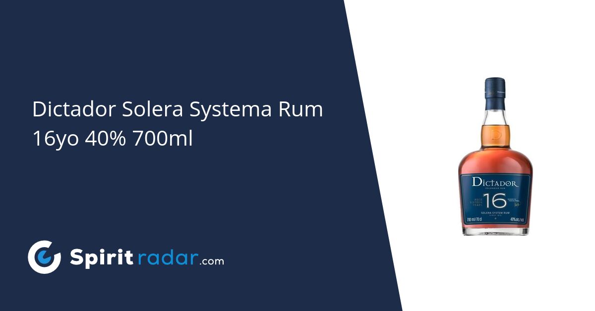 Dictador Solera Systema Rum 16yo 40% 700ml - Spirit Radar