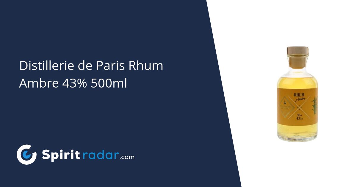 Distillerie de Paris Rhum Ambre 43% 500ml - Spirit Radar