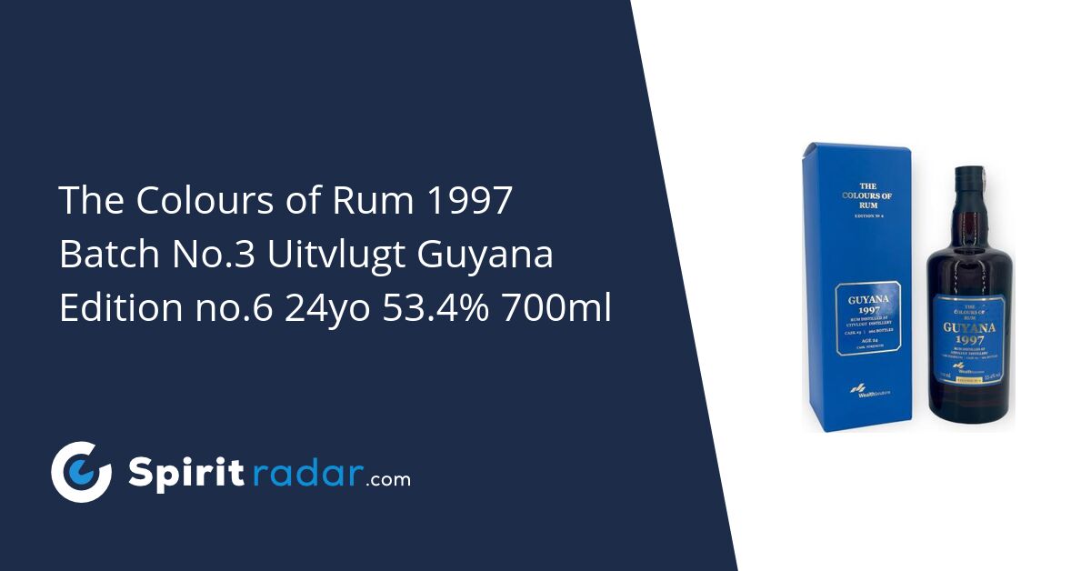 The Colours of Rum 1997 Batch No.3 Uitvlugt Guyana Edition no.6 24yo 53.4% 700ml - Spirit Radar