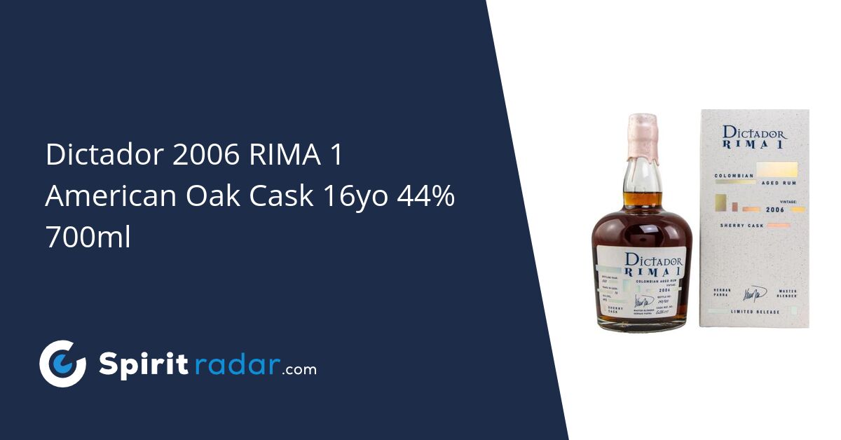 Dictador 2006 RIMA 1 Sherry Cask 16yo 44% 700ml - Spirit Radar