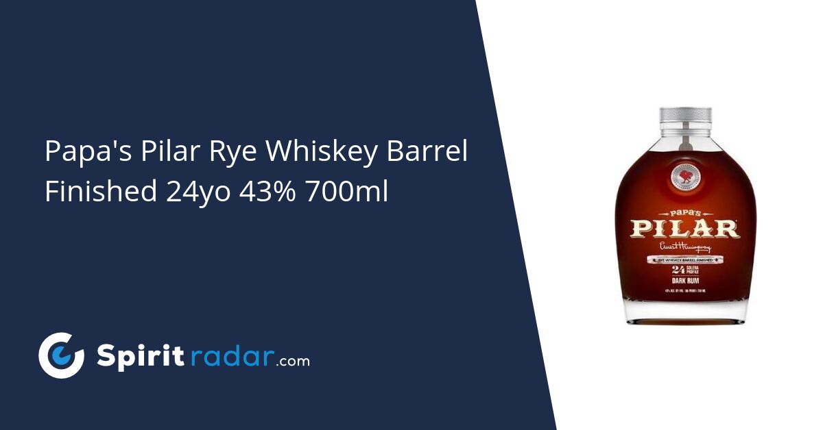 Papa's Pilar Rye Whiskey Barrel Finished 24yo 43% 700ml - Spirit Radar