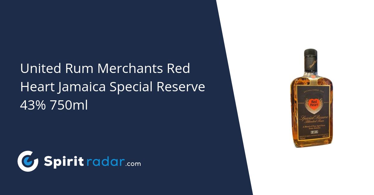 United Rum Merchants Red Heart Jamaica Special Reserve 43% 750ml ...