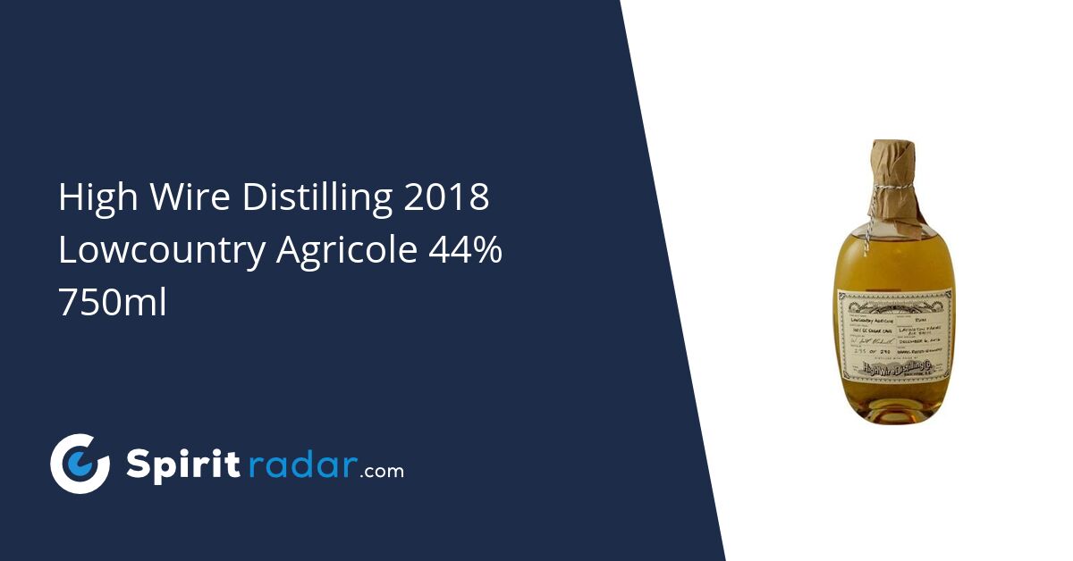 High Wire Distilling 2018 Lowcountry Agricole 44% 750ml - Spirit Radar