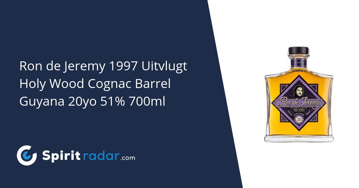 Ron de Jeremy 1997 Uitvlugt Holy Wood Cognac Barrel Guyana 20yo 51% ...