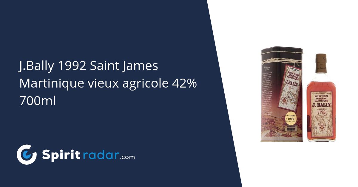 J.Bally 1992 Saint James Martinique vieux agricole 42% 700ml - Spirit Radar