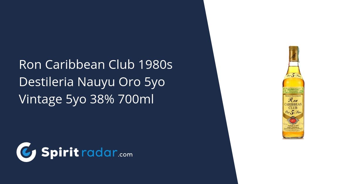 Ron Caribbean Club 1980s Destileria Nauyu Oro 5yo Vintage 5yo 38% 700ml ...