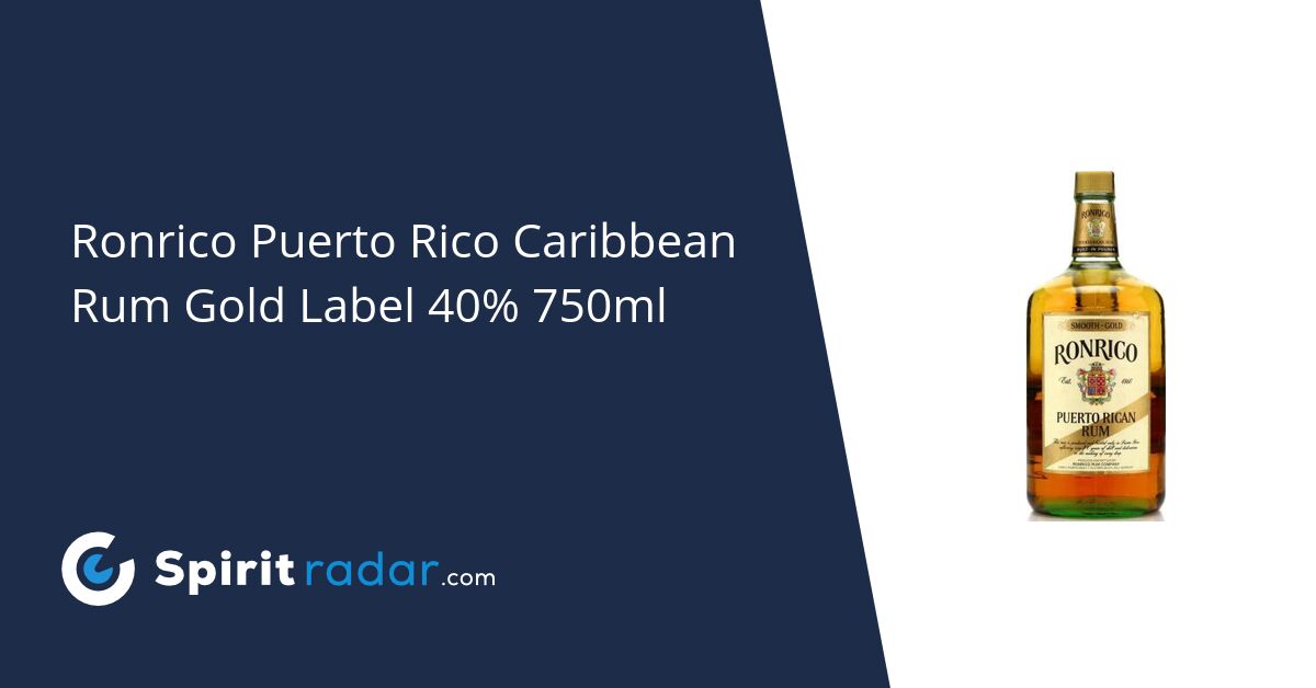 Ronrico Puerto Rico Caribbean Rum Gold Label 40% 750ml - Spirit Radar