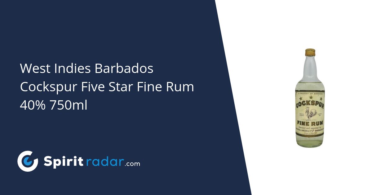 West Indies Barbados Cockspur Five Star Fine Rum 40% 750ml - Spirit Radar