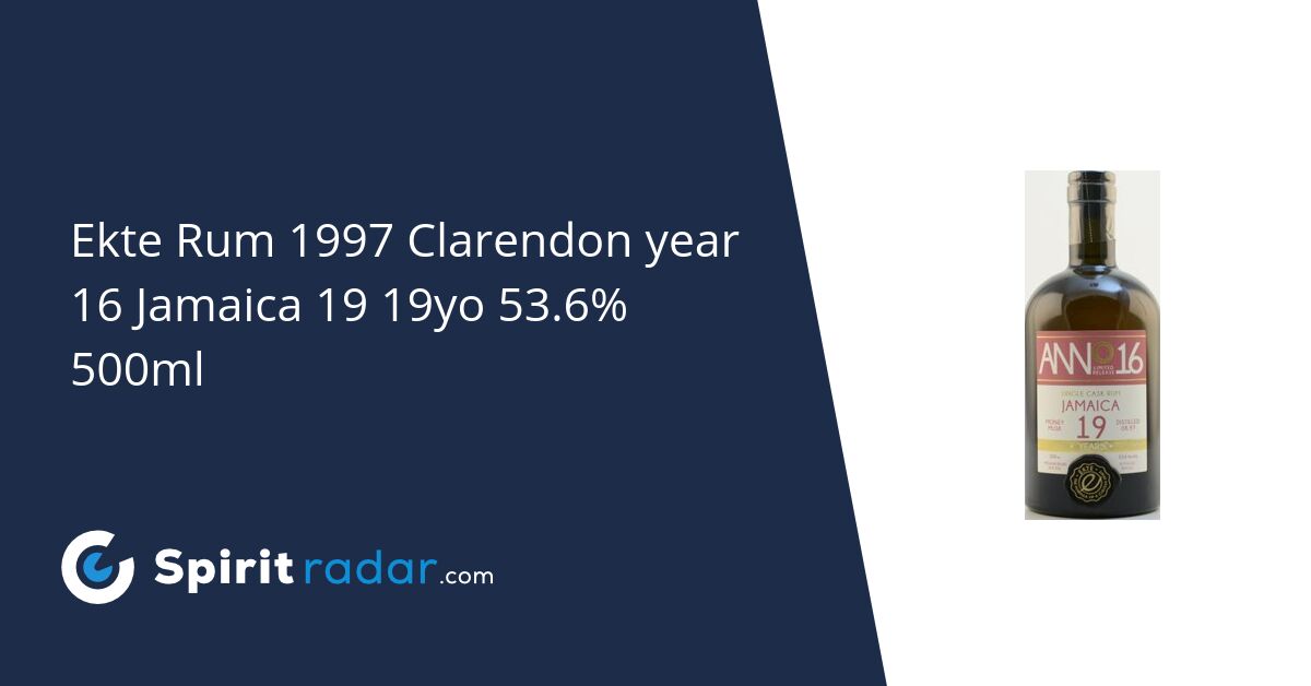 Ekte Rum 1997 Clarendon year 16 Jamaica 19 19yo 53.6% 500ml - Spirit Radar