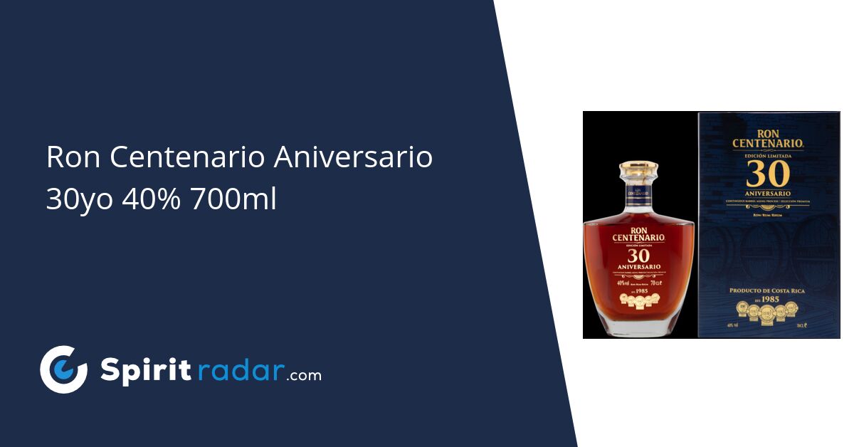 Ron Centenario Aniversario 30yo 40% 700ml - Spirit Radar