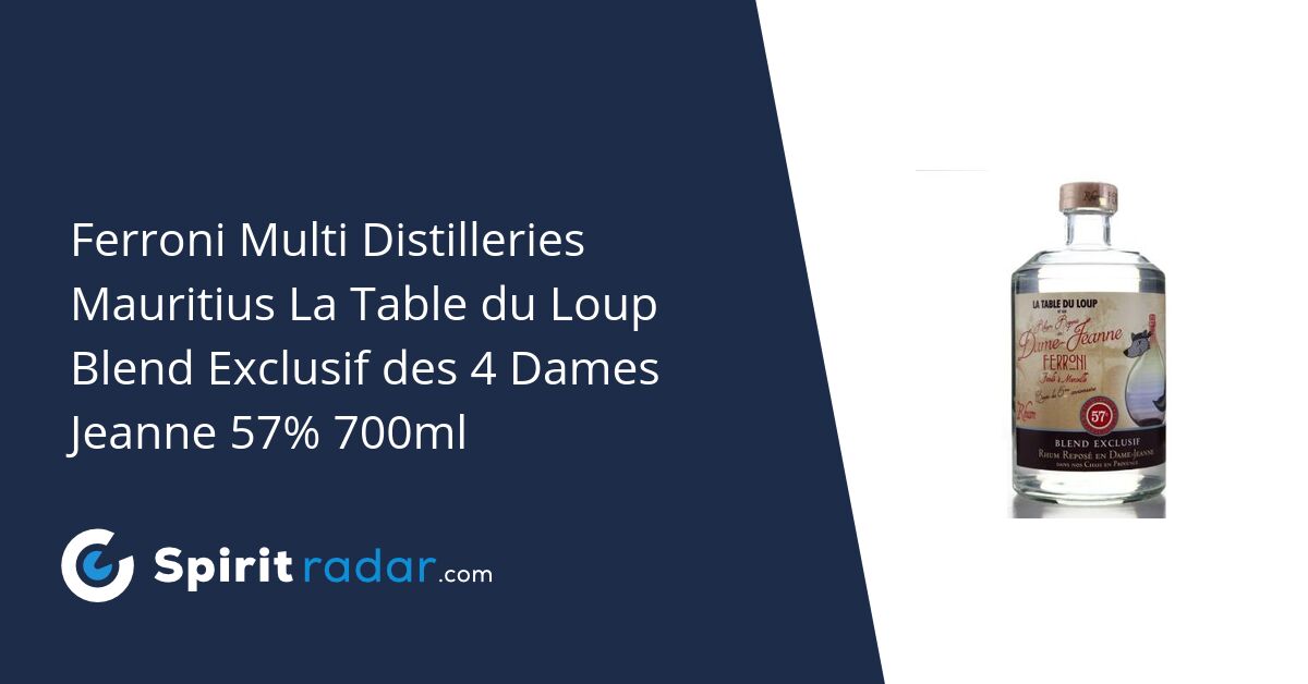 Ferroni Multi Distilleries Mauritius La Table du Loup Blend Exclusif ...