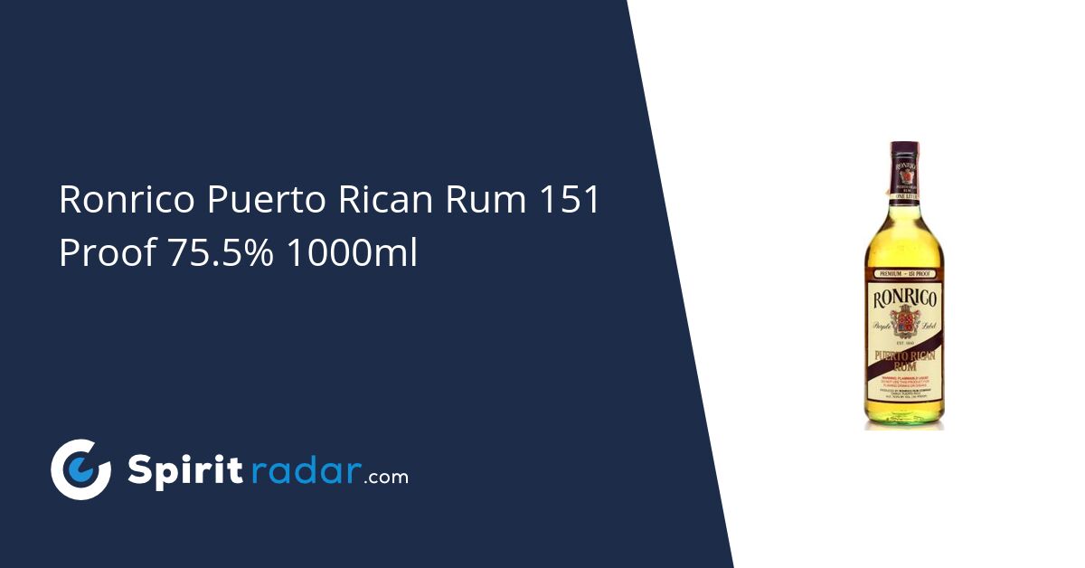 Ronrico Puerto Rican Rum 151 Proof 75.5% 1000ml - Spirit Radar