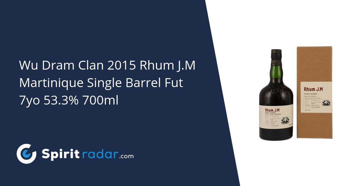 Rhum J.M 2015 Bottled for Wu Dram Clan 53.3% 700ml - Spirit Radar