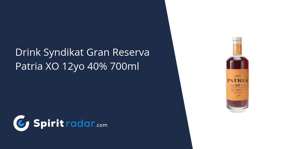 Drink Syndikat Gran Reserva Patria XO 12yo 40% 700ml - Spirit Radar