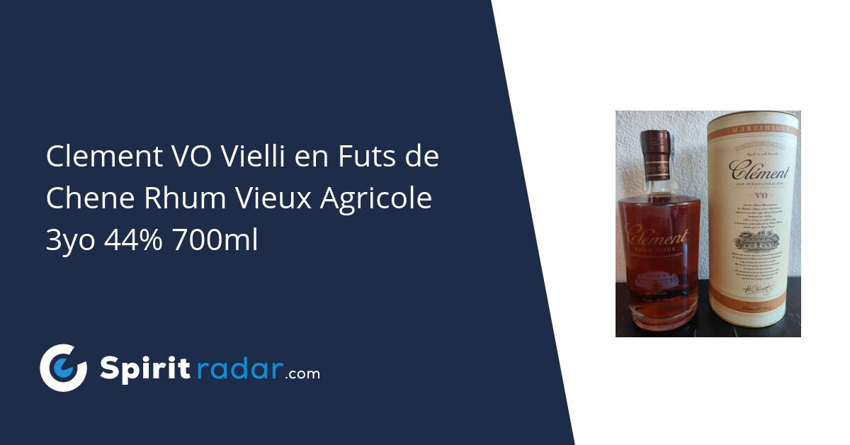 Clement VO Vielli en Futs de Chene Rhum Vieux Agricole 3yo 44% 700ml ...