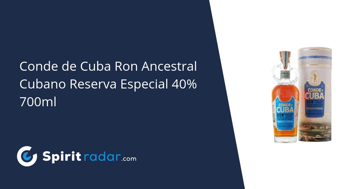 Conde de Cuba Ron Ancestral Cubano Reserva Especial 40% 700ml - Spirit ...