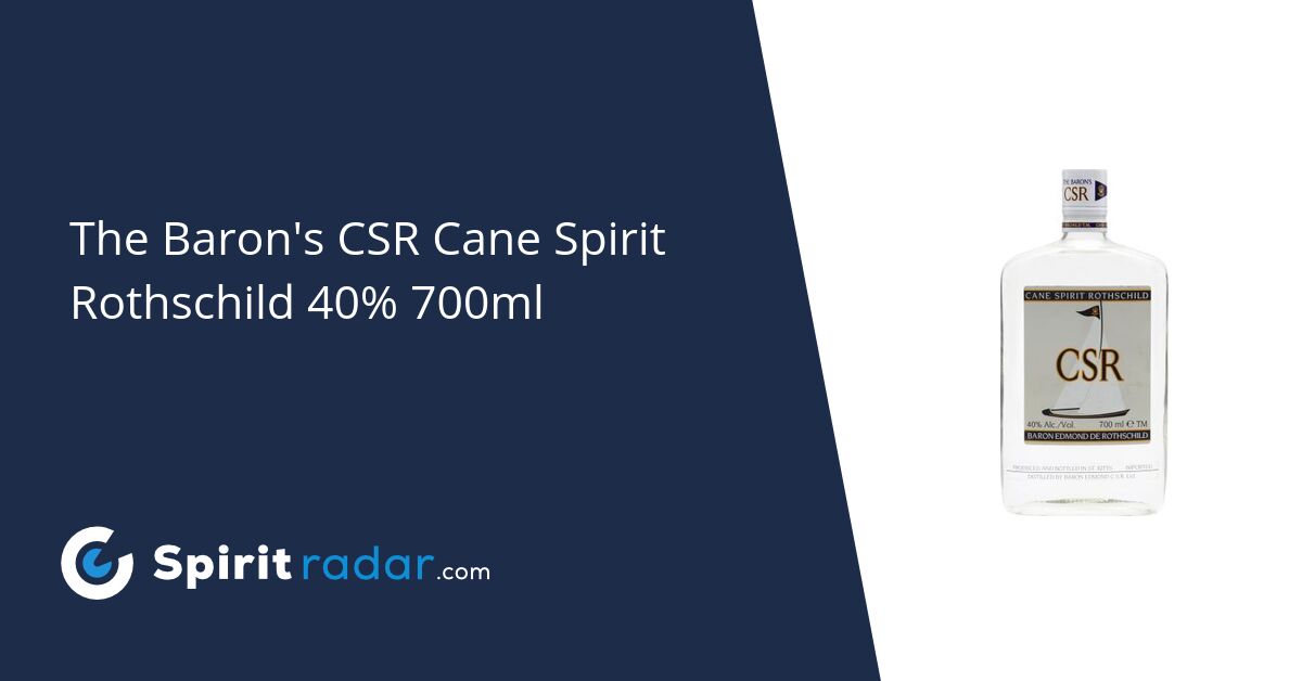 The Baron's CSR Cane Spirit Rothschild 40% 700ml - Spirit Radar