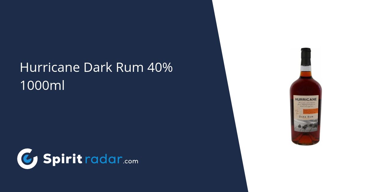 Hurricane Dark Rum 40% 1000ml - Spirit Radar