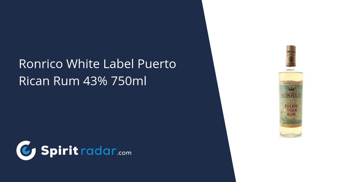 Ronrico White Label Puerto Rican Rum 43% 750ml - Spirit Radar