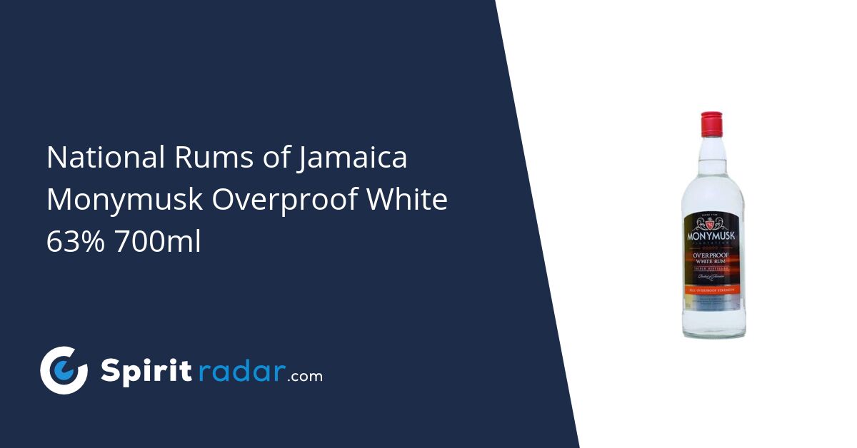 National Rums of Jamaica Monymusk Overproof White 63% 700ml - Spirit Radar