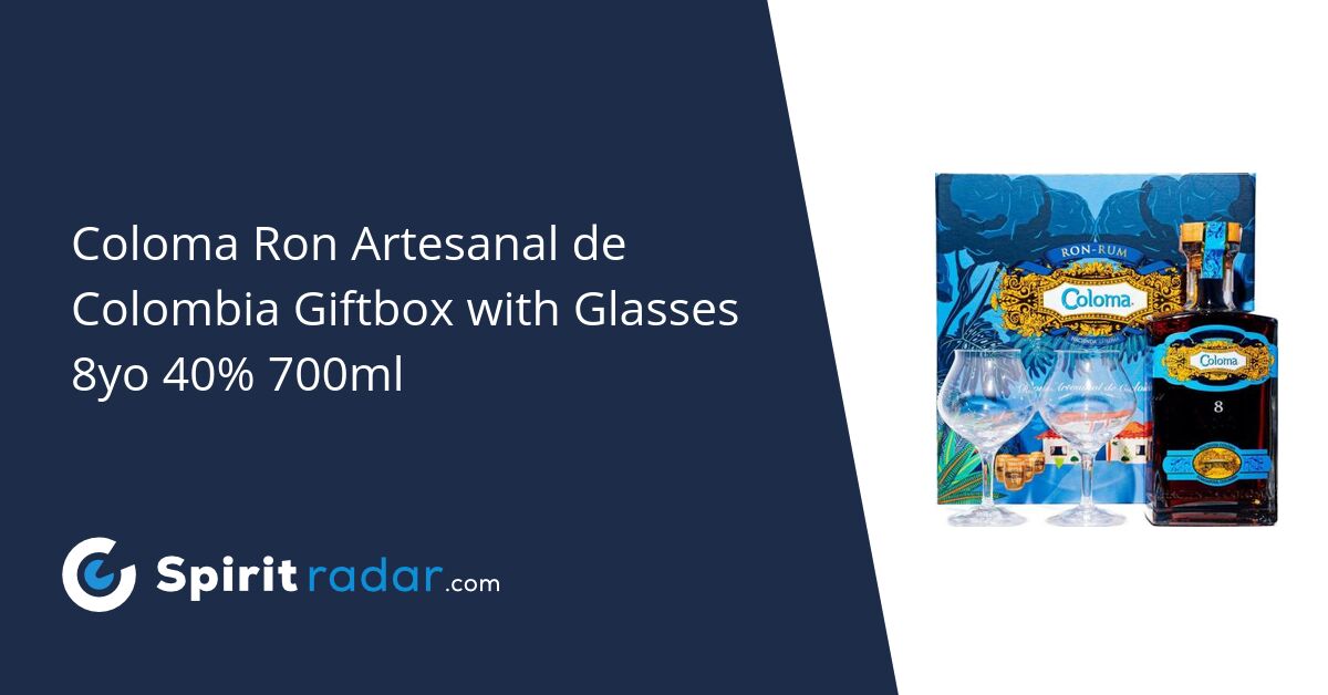 Coloma Ron Artesanal de Colombia Giftbox with Glasses 8yo 40% 700ml ...