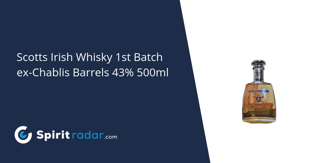 Scotts Irish Whisky 1st Batch ex-Chablis Barrels 43% 500ml - Spirit Radar