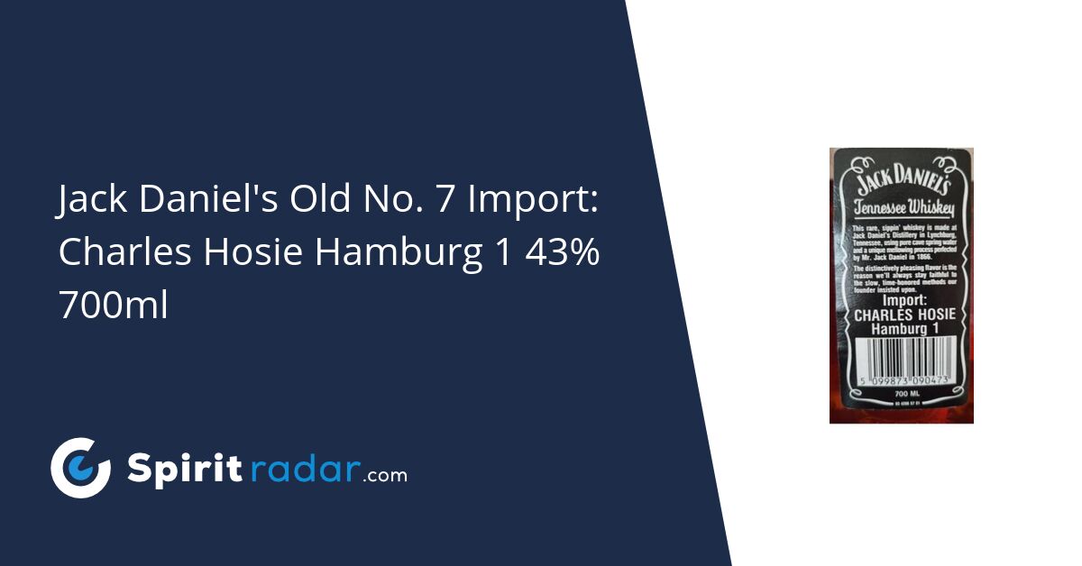 Jack Daniel's Old No. 7 Import: Charles Hosie Hamburg 1 43% 700ml ...