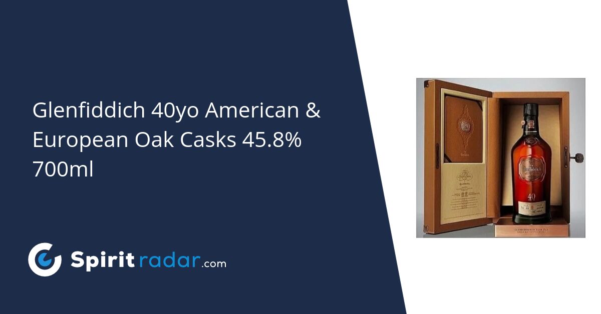 Glenfiddich 40yo American & European Oak Casks 45.8% 700ml - Spirit Radar