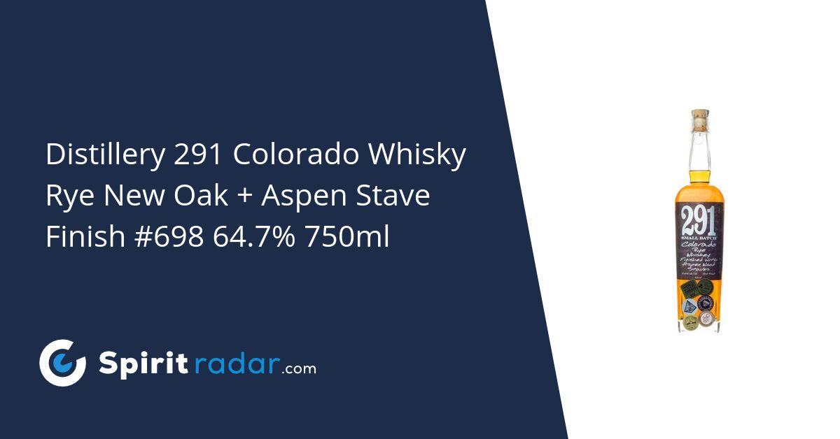 Distillery 291 Colorado Whisky Rye New Oak + Aspen Stave Finish #698 64 ...