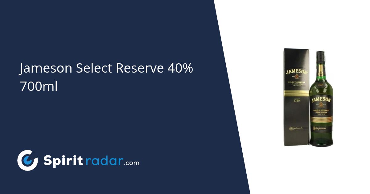 Jameson Select Reserve 40% 700ml - Spirit Radar