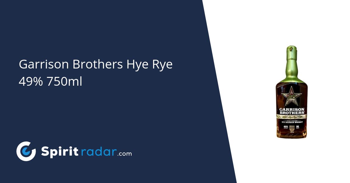 Garrison Brothers Hye Rye 49% 750ml - Spirit Radar