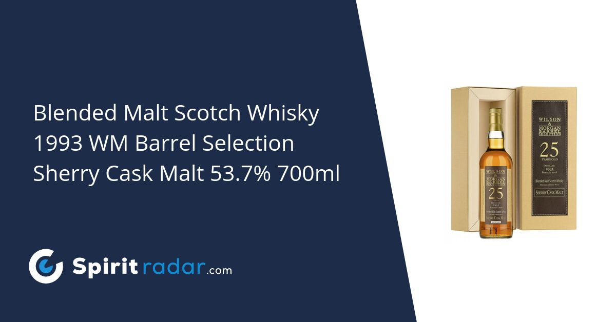 Blended Malt Scotch Whisky 1993 WM Barrel Selection Sherry Cask Malt ...