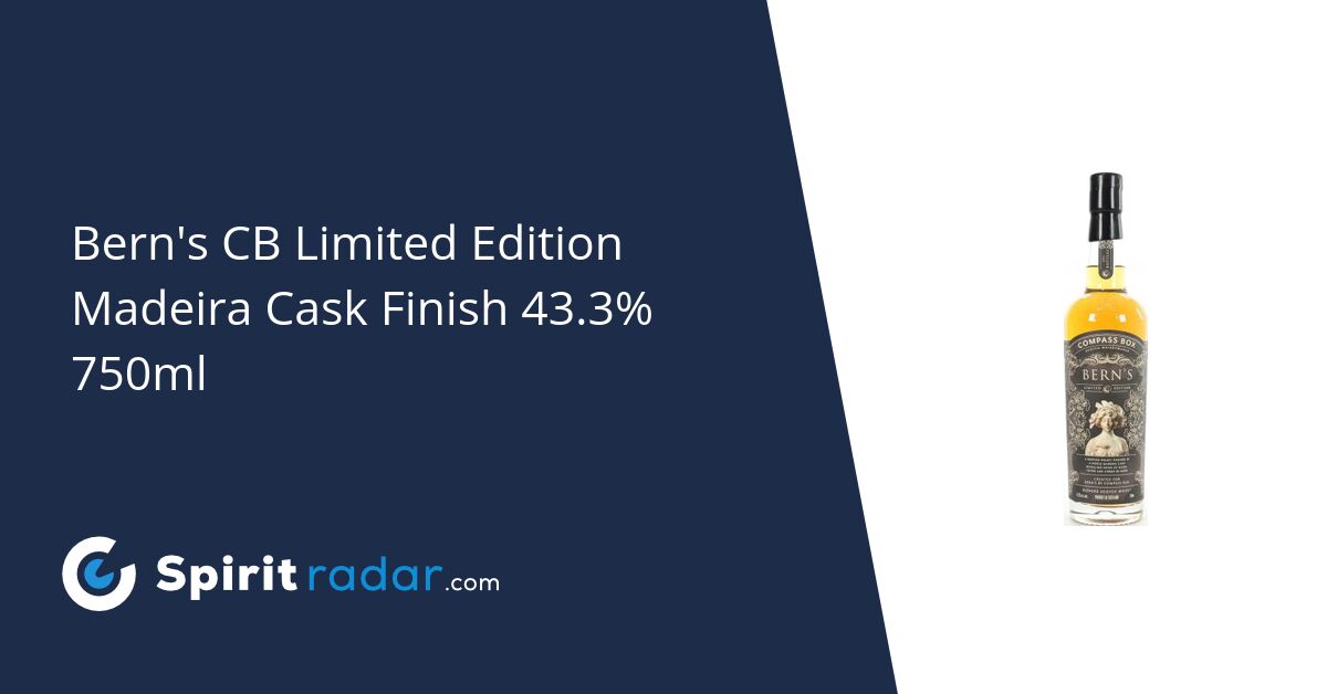 Bern's CB Limited Edition Madeira Cask Finish 43.3% 750ml - Spirit Radar