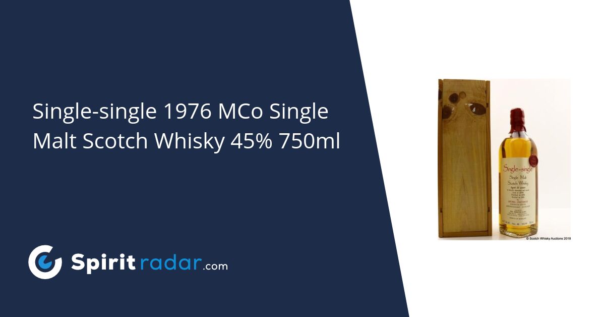 Single-single 1976 MCo Single Malt Scotch Whisky Heavily Sherried Oak Wood #6779 45% 750ml ...