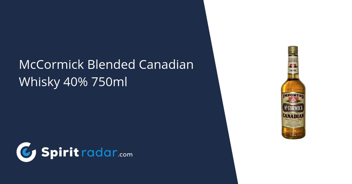 McCormick Blended Canadian Whisky 40% 750ml - Spirit Radar