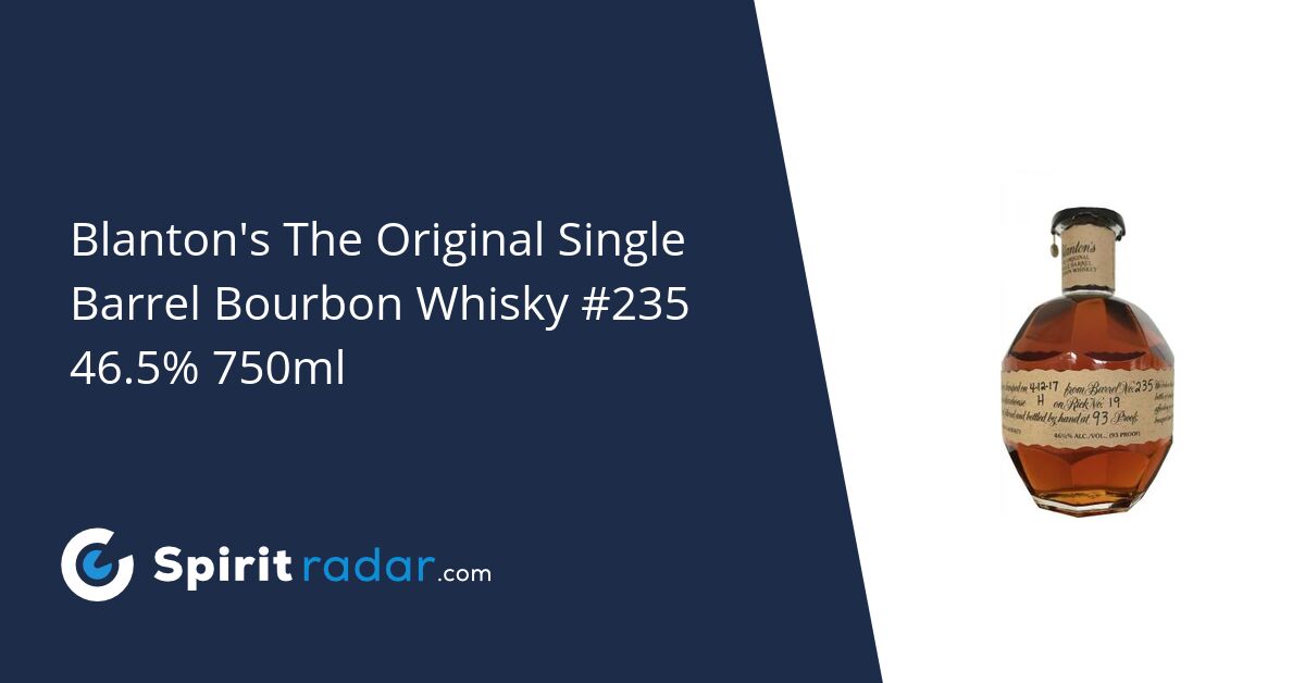 Blanton's The Original Single Barrel Bourbon Whisky #235 46.5% 750ml - Spirit Radar