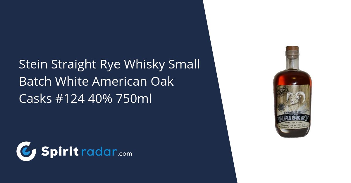 Stein Straight Rye Whisky Small Batch White American Oak Casks #124 40% ...