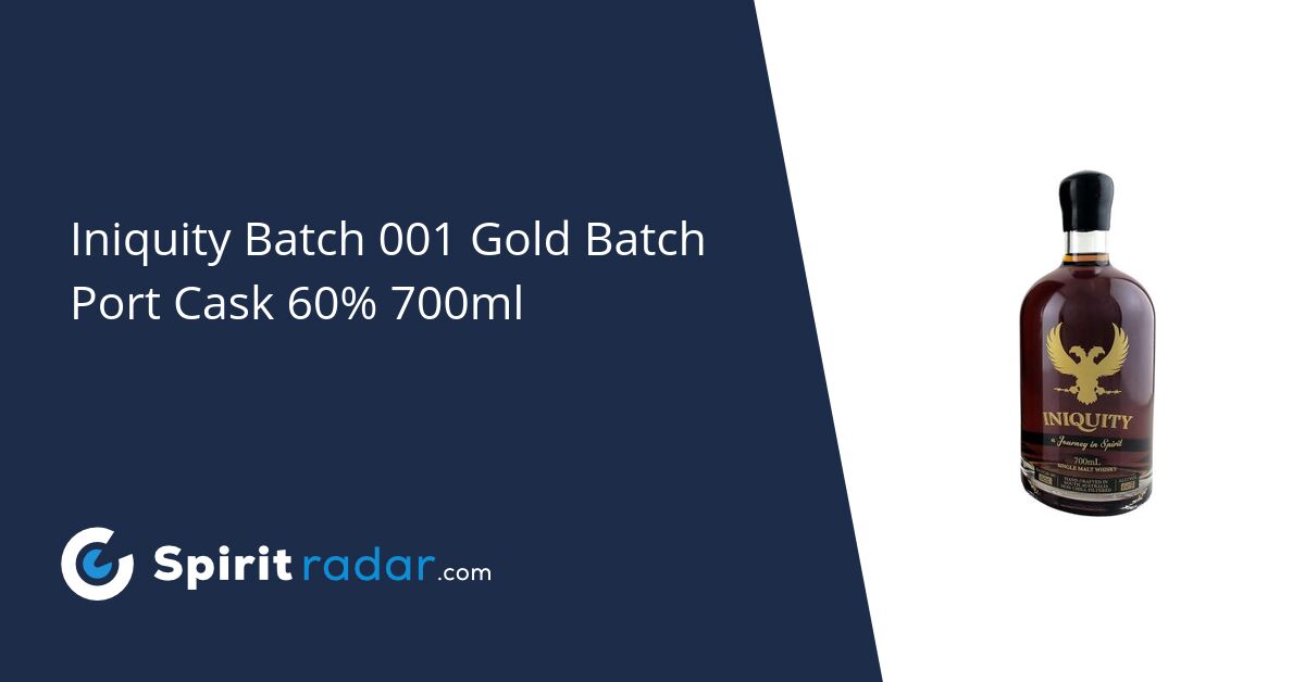Iniquity Batch 001 Gold Batch Port Cask 60% 700ml - Spirit Radar