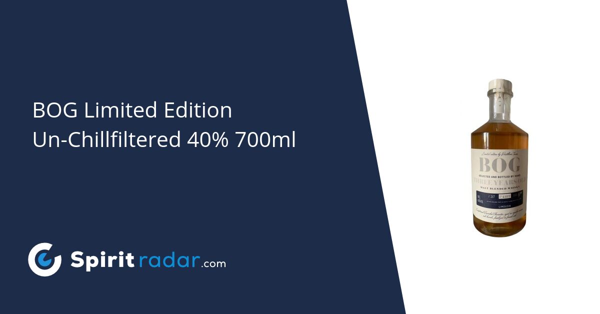 BOG Limited Edition Un-Chillfiltered 40% 700ml - Spirit Radar
