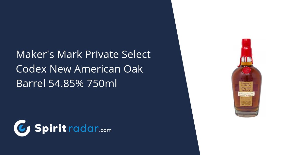 Maker's Mark Private Select Codex New American Oak Barrel 54.85% 750ml - Spirit Radar