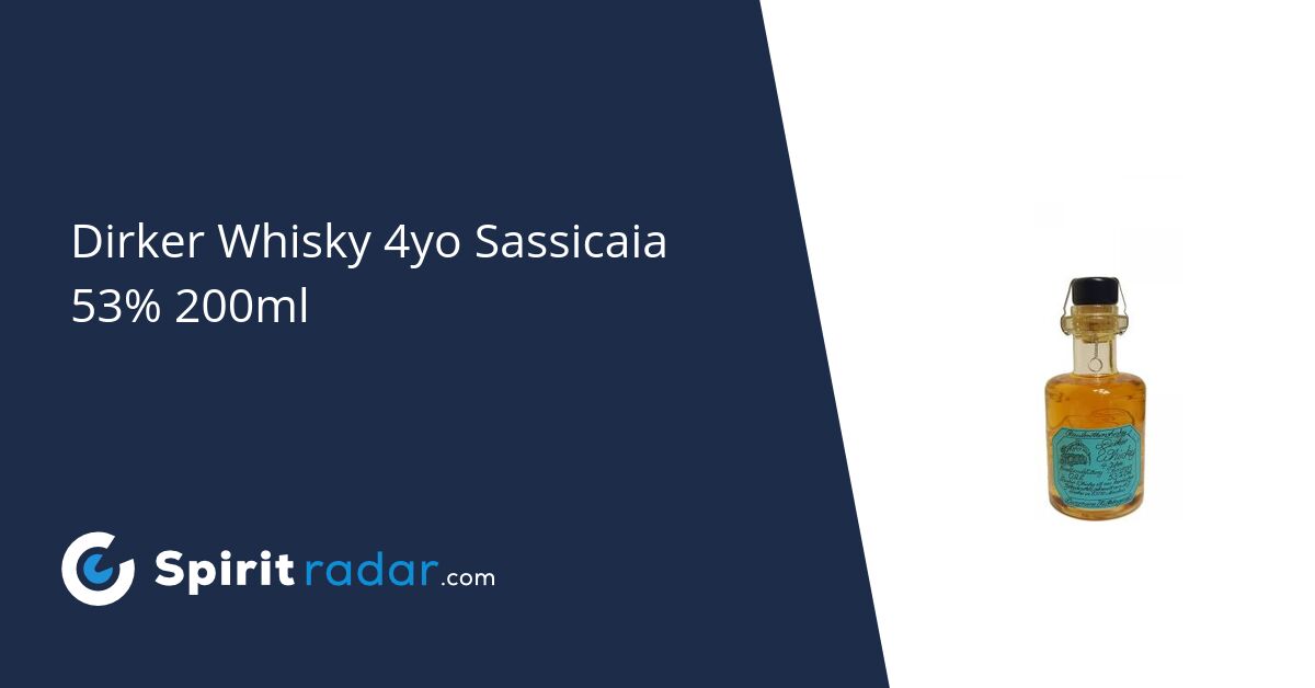 Dirker Whisky 4yo Sassicaia 53% 200ml - Spirit Radar