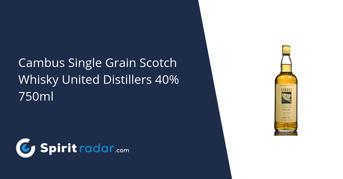 Cambus Single Grain Scotch Whisky United Distillers 40% 750ml - Spirit ...