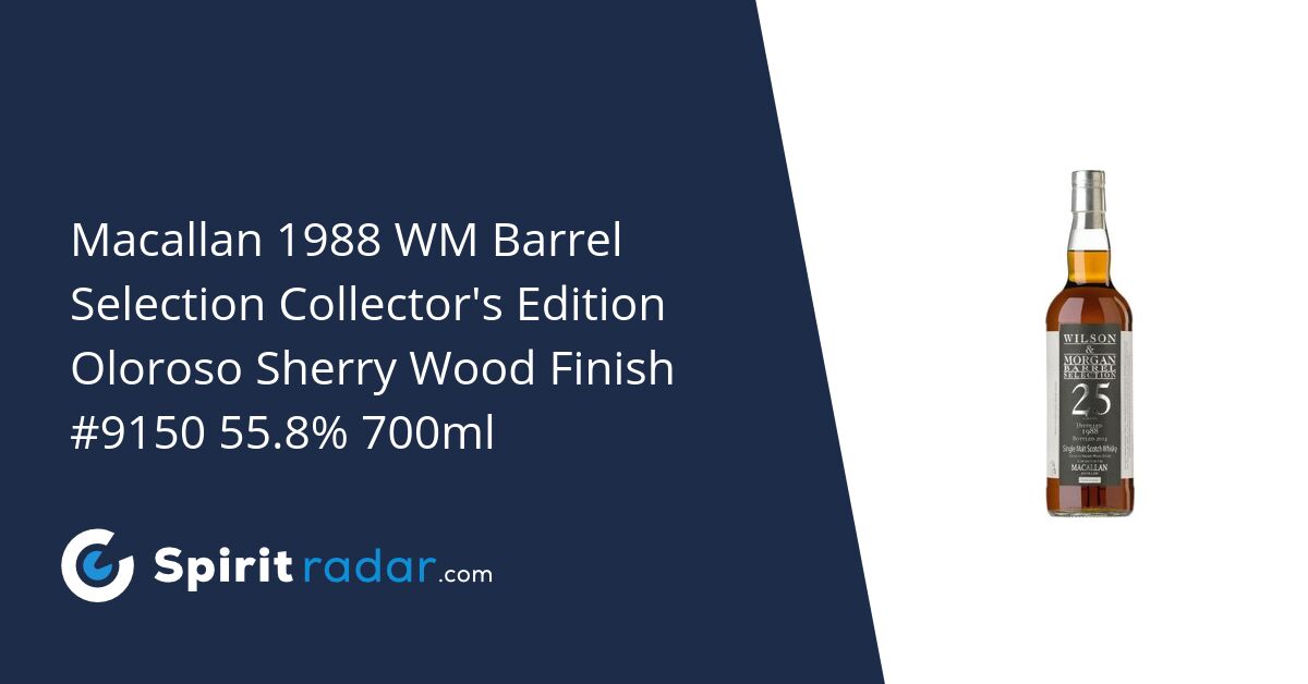 Macallan 1988 WM Barrel Selection Collector's Edition Oloroso Sherry ...