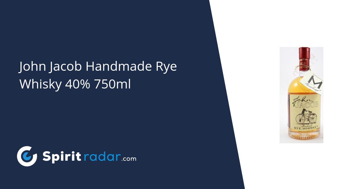John Jacob Handmade Rye Whisky 40% 750ml - Spirit Radar