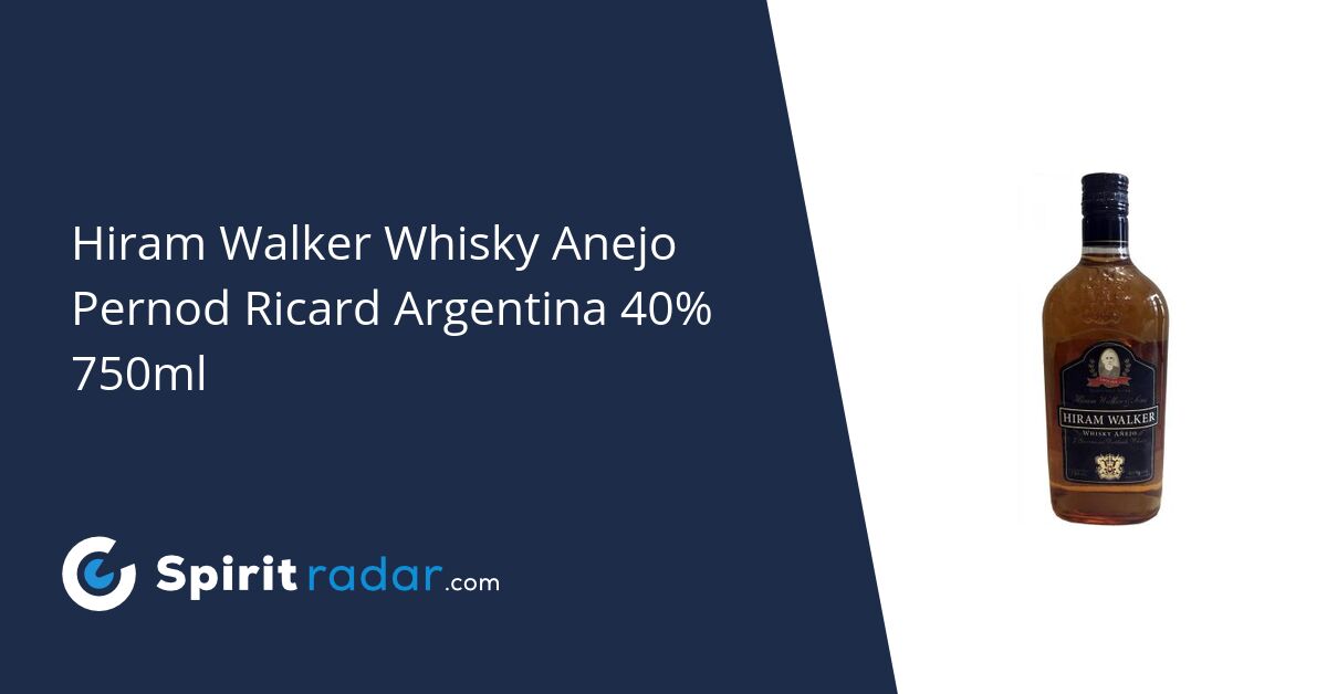 Hiram Walker Whisky Anejo Pernod Ricard Argentina 40% 750ml - Spirit Radar