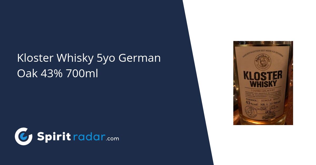 Kloster Whisky 5yo German Oak 43% 700ml - Spirit Radar