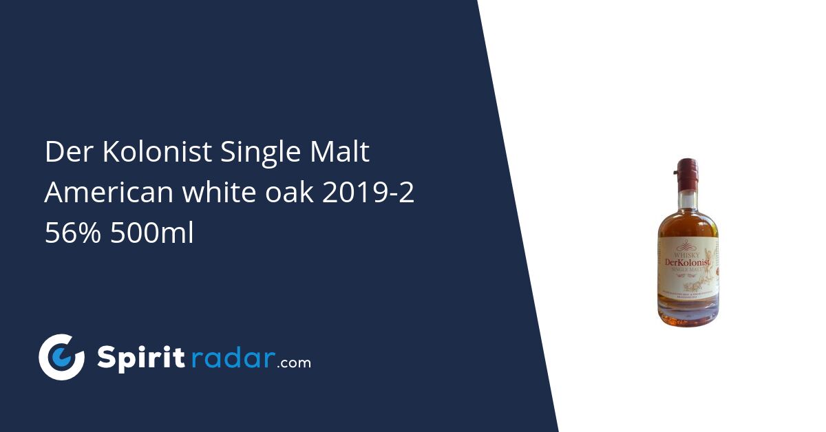 Der Kolonist Single Malt American white oak 2019-2 56% 500ml - Spirit Radar