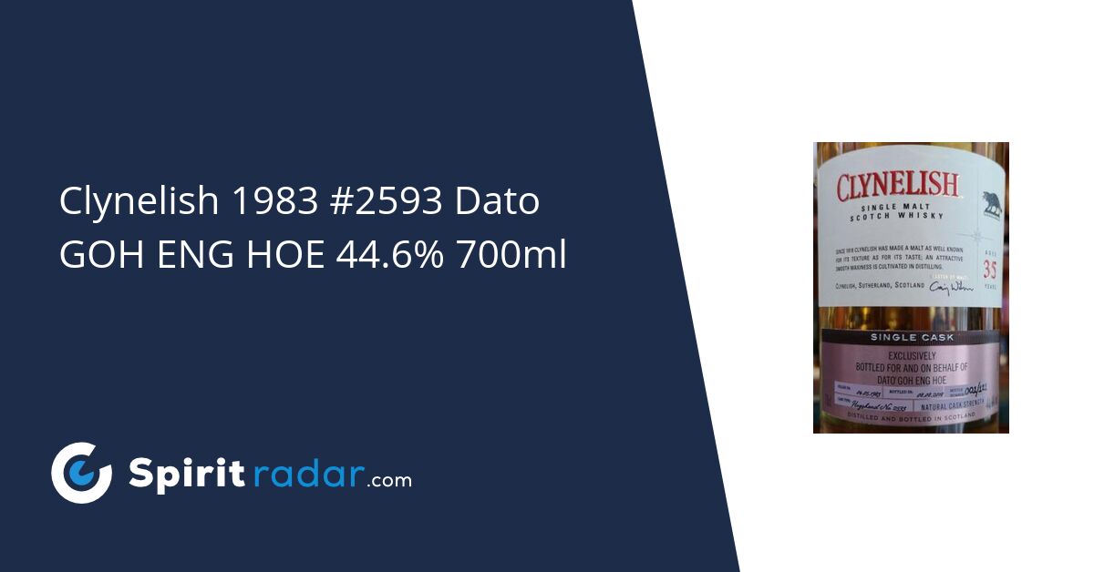Clynelish 1983 #2593 Dato GOH ENG HOE 44.6% 700ml - Spirit Radar