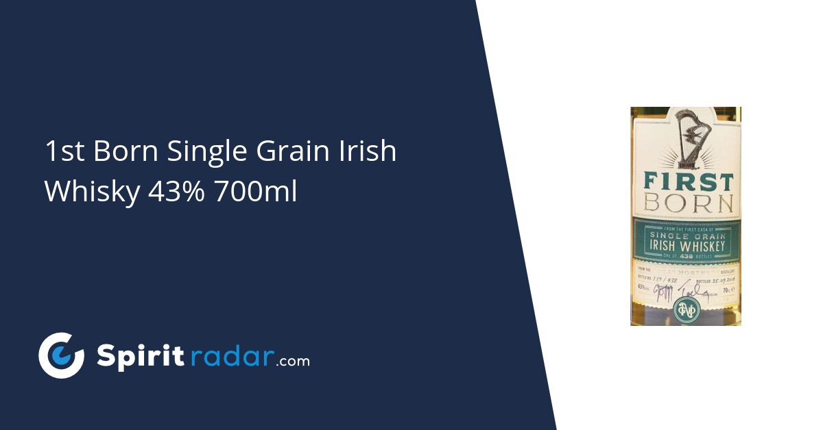 1st Born Single Grain Irish Whisky 43% 700ml - Spirit Radar