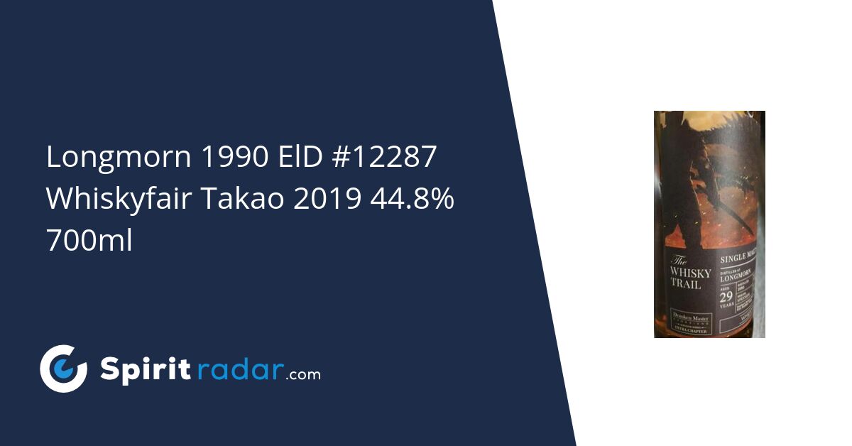 Longmorn 1990 ElD #12287 Whiskyfair Takao 2019 44.8% 700ml - Spirit Radar